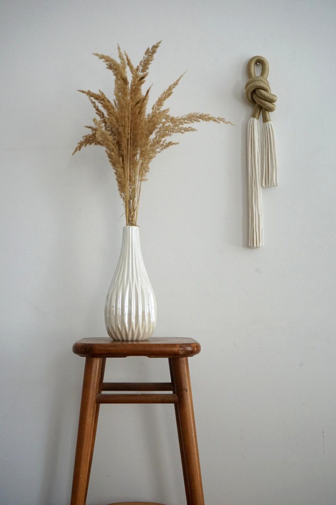 Macrame Wall Hanging - Wrapped Knot Wall Hanging- Modern Macrame Knot ...
