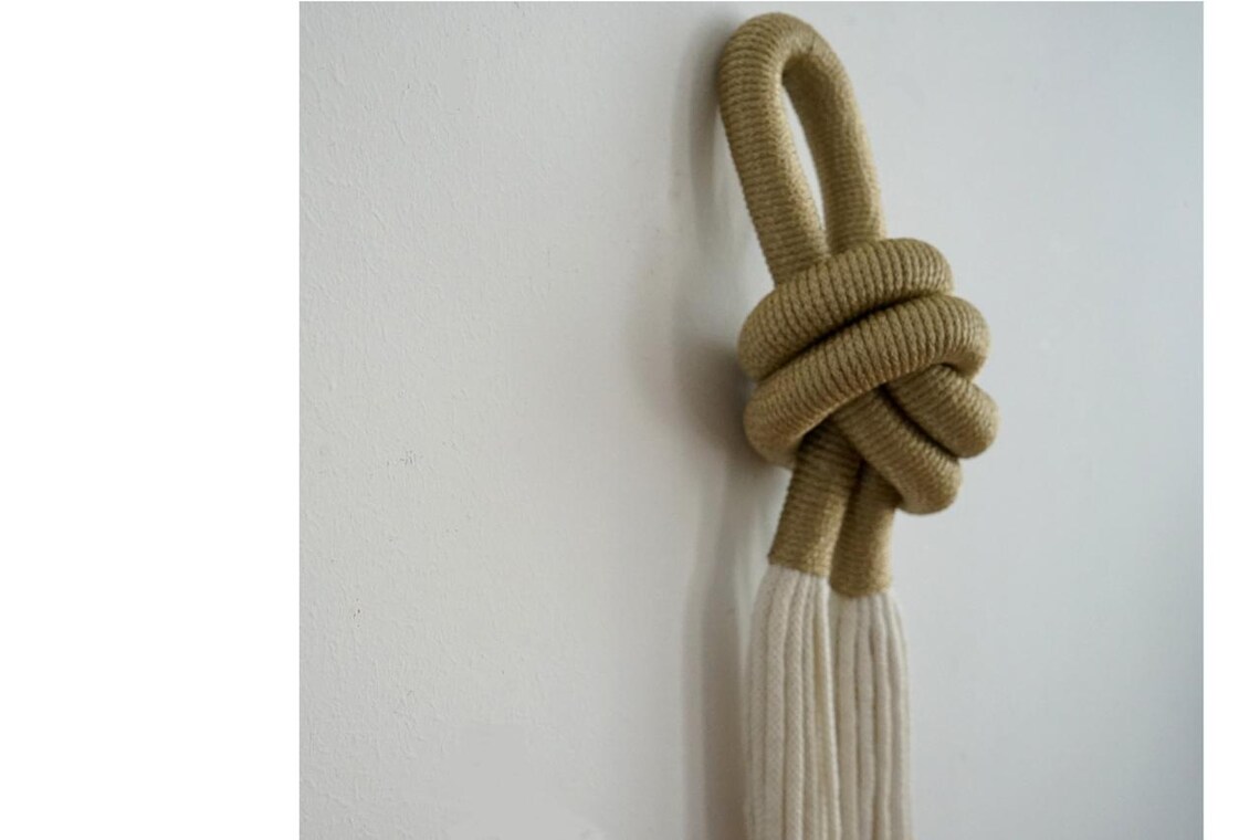 Macrame Wall Hanging - Wrapped Knot Wall Hanging- Modern Macrame Knot ...