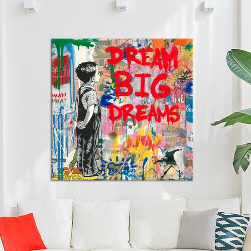 Follow Your Dreams Graffiti Canvas Print Modern Wall Art - Etsy