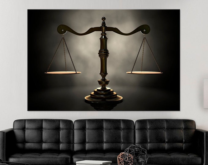 Lawyer Canvas Wall Art Scales of Justice Lawyer Office Decor Law Print ...