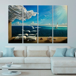 Salvador Dali Book to Birds Canvas Print Surrealism Wall Art - Etsy