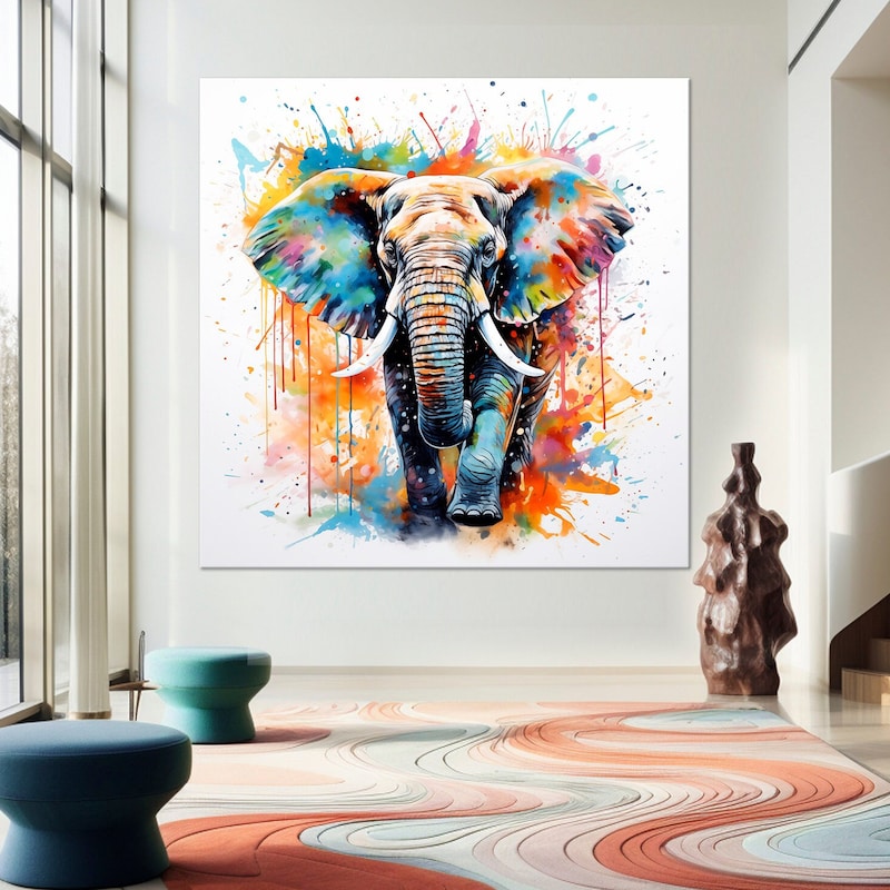 Abstract Elephant - Etsy