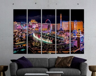 Large Las Vegas Panel Art - Etsy