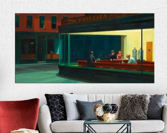 Nighthawks Canvas - Etsy