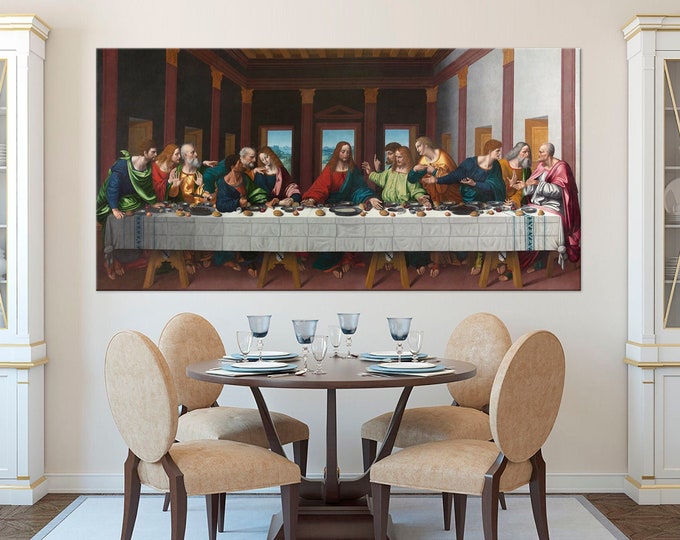 Last Supper Canvas Print, Last Supper Wall Art, Last Supper by Da Vinci ...