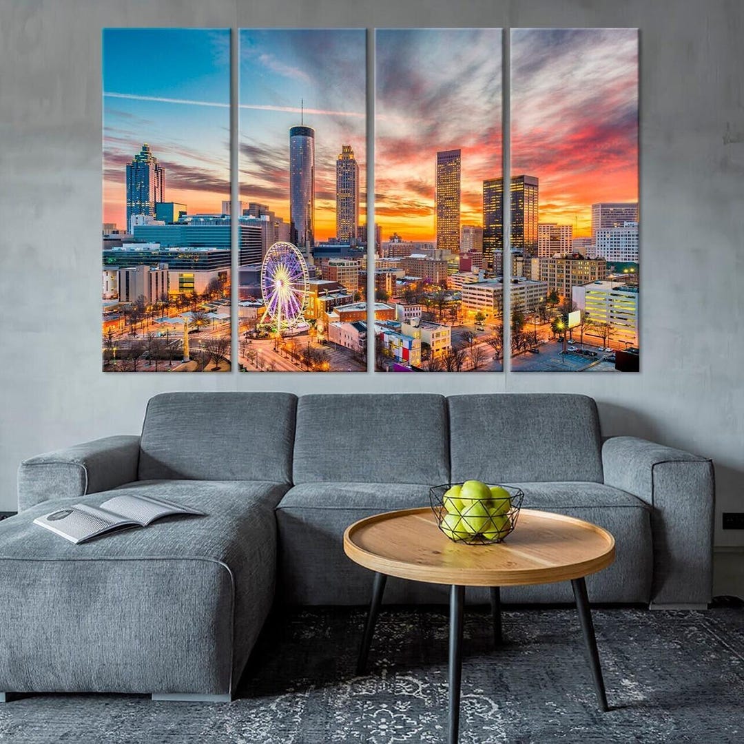 Atlanta Canvas Print City Wall Art Atlanta Skyline Atlanta Decor ...