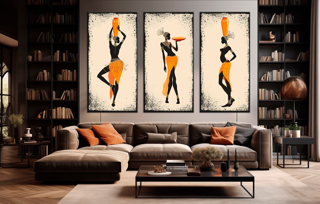 African Canvas Wall Art Abstract Black Woman Print African American Art African Wall Decor ...