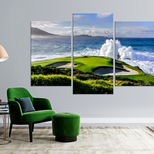 Golf Canvas Wall Art Pebble Beach Golf Links Golf Print Golf Course in ...