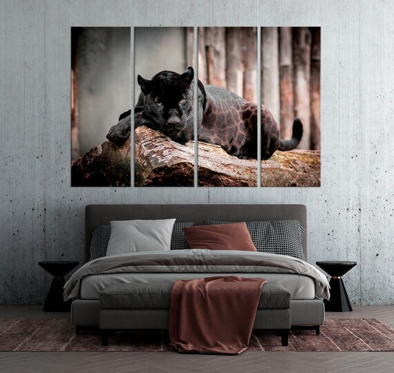 Black Panther Canvas Wall Art Panther Print Wildlife Photo | Etsy