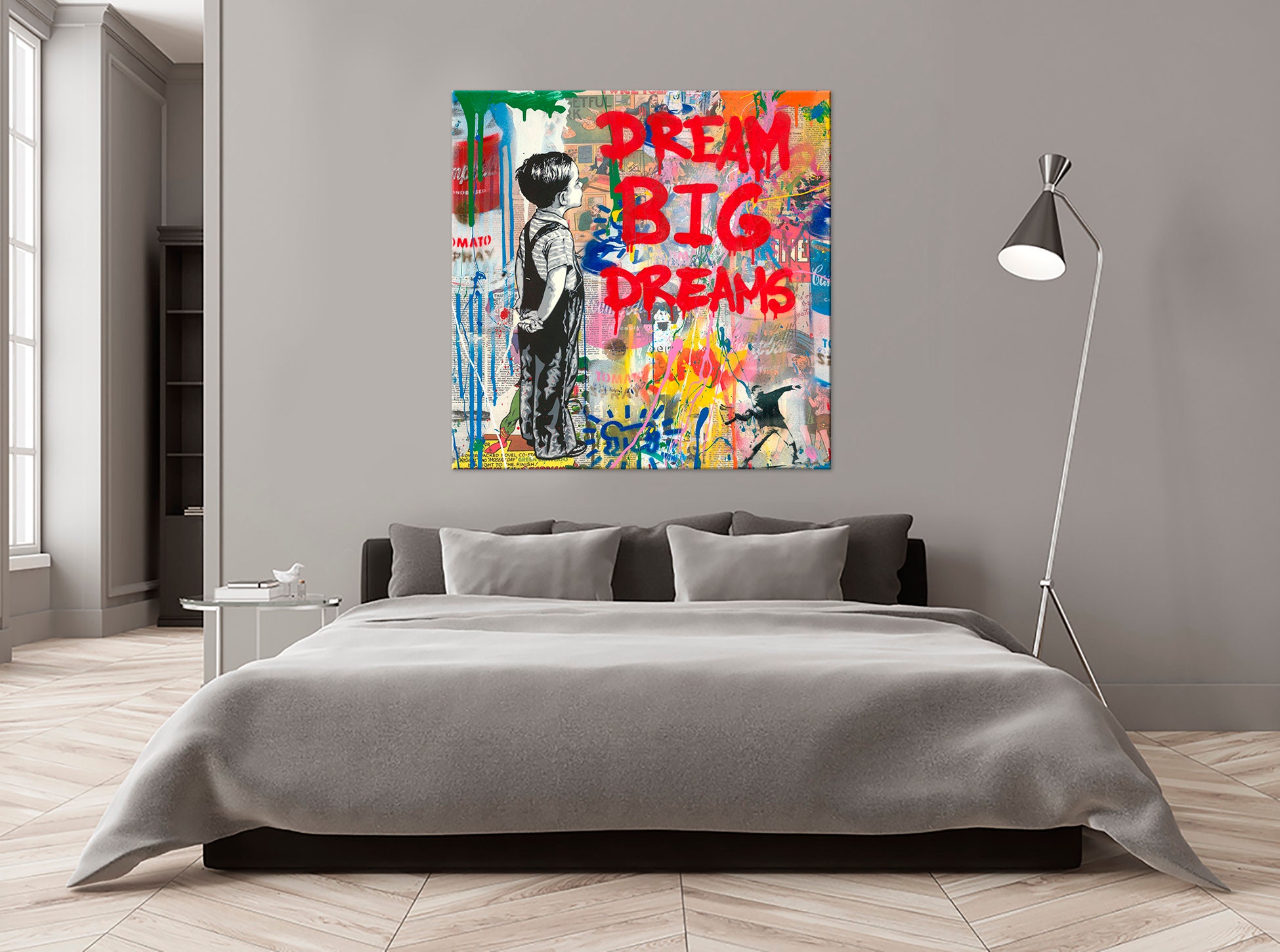 Dream big dreams Graffiti canvas wall art Street art print | Etsy