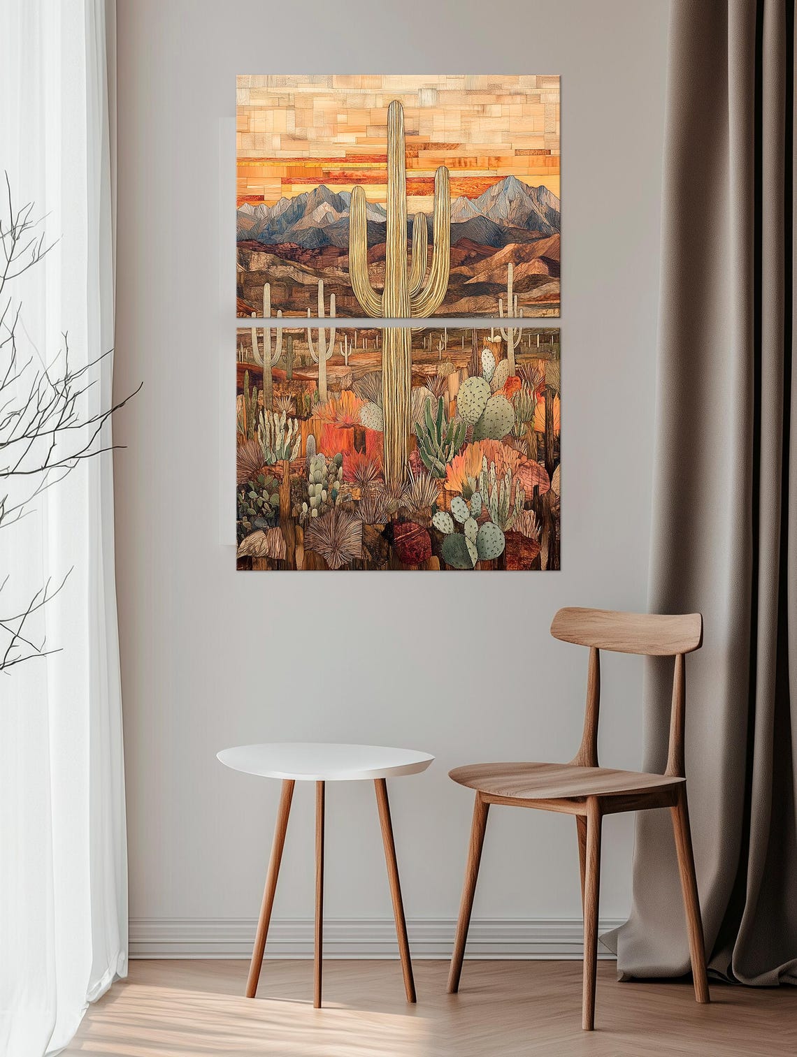 Cactus Canvas PRINT Southwestern Wall Art Arizona Desert Mountaine ...