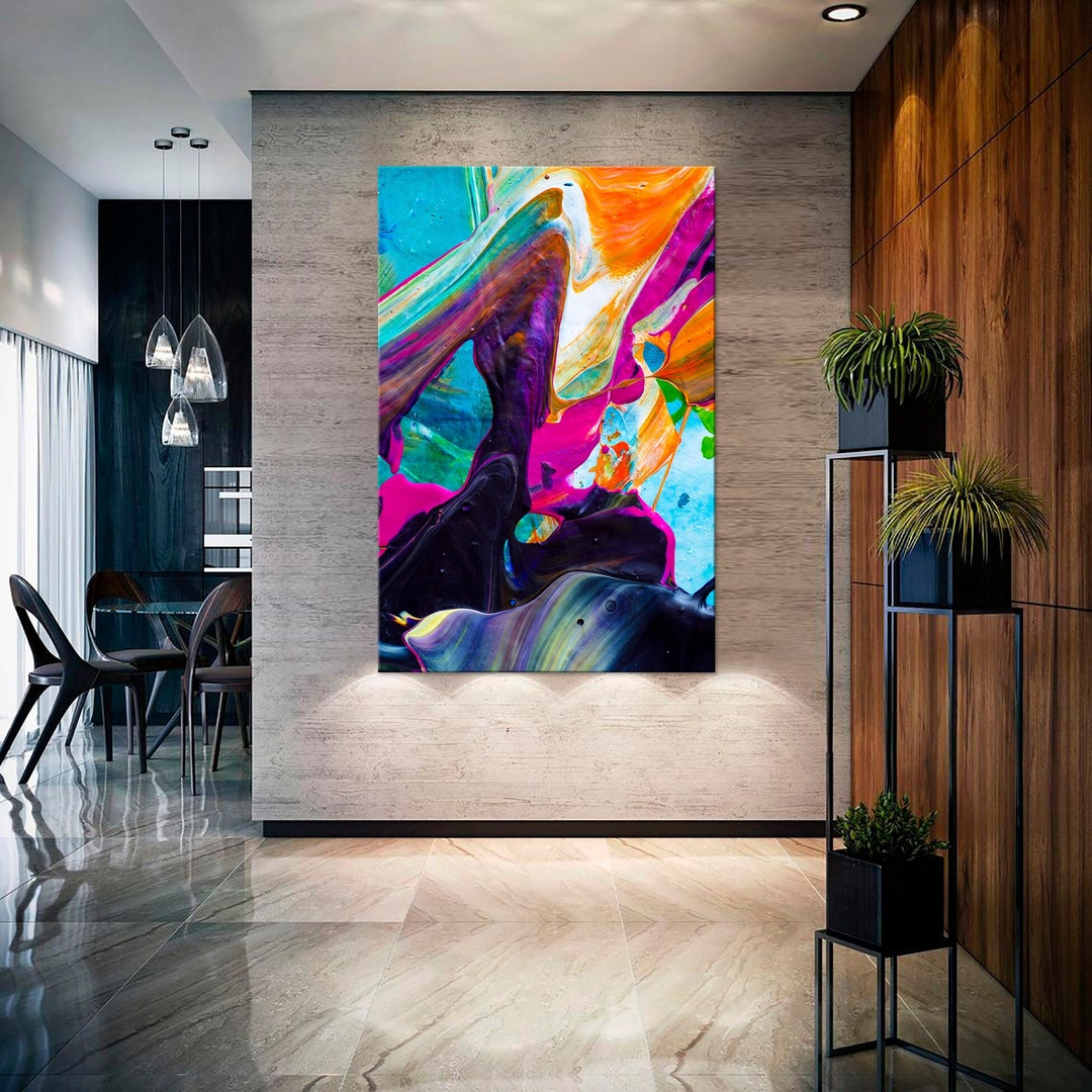 Abstract Canvas Print Modern Wall Art Colorful Painting Abstract Wall ...