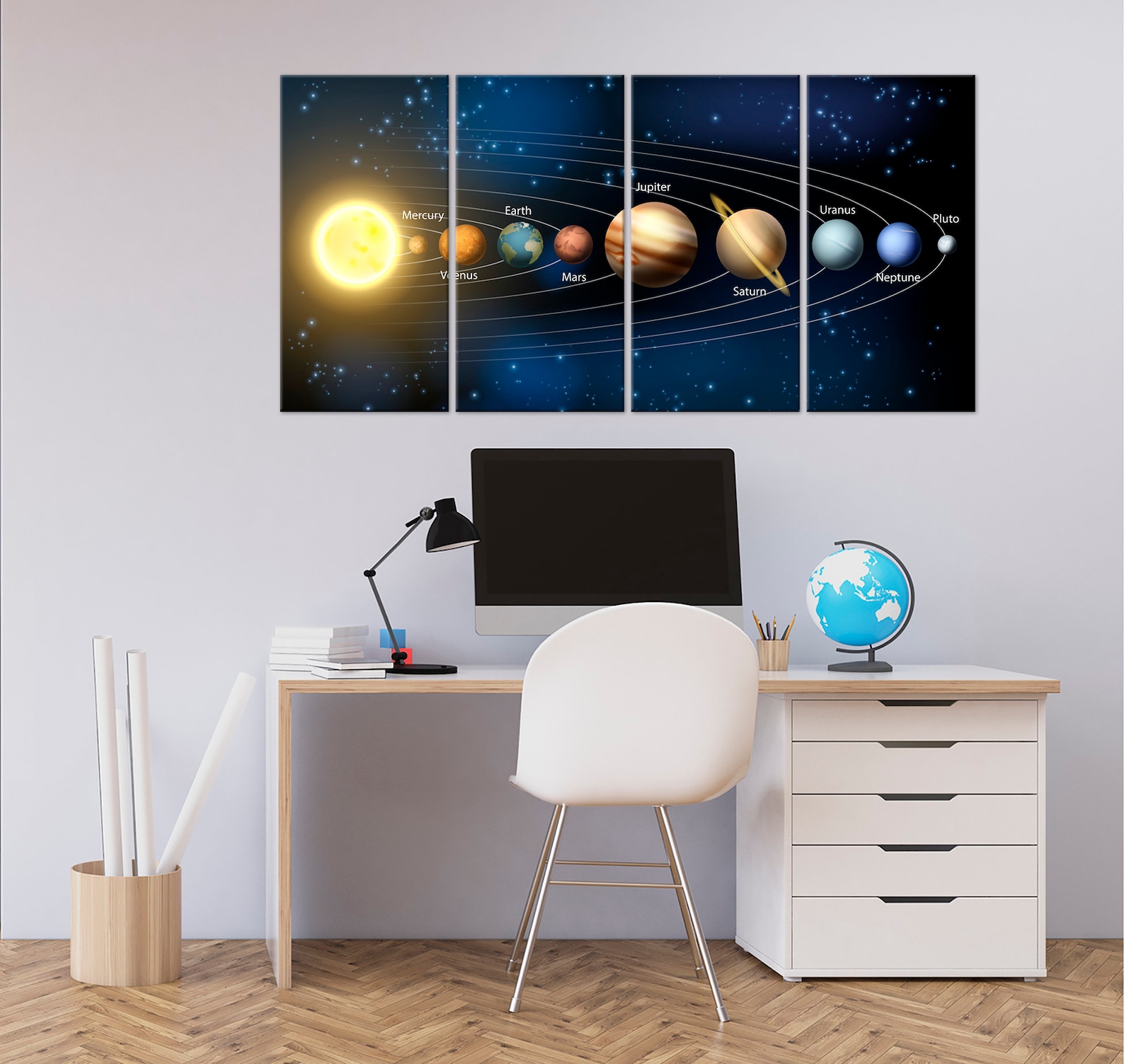 Solar System Canvas Print Space Wall Art Kids Room Decor Astronomy ...