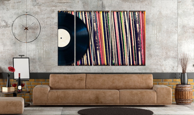 Vinyl Record Wall Art Music Decor Vintage Vinyl Covers Canvas Print ...