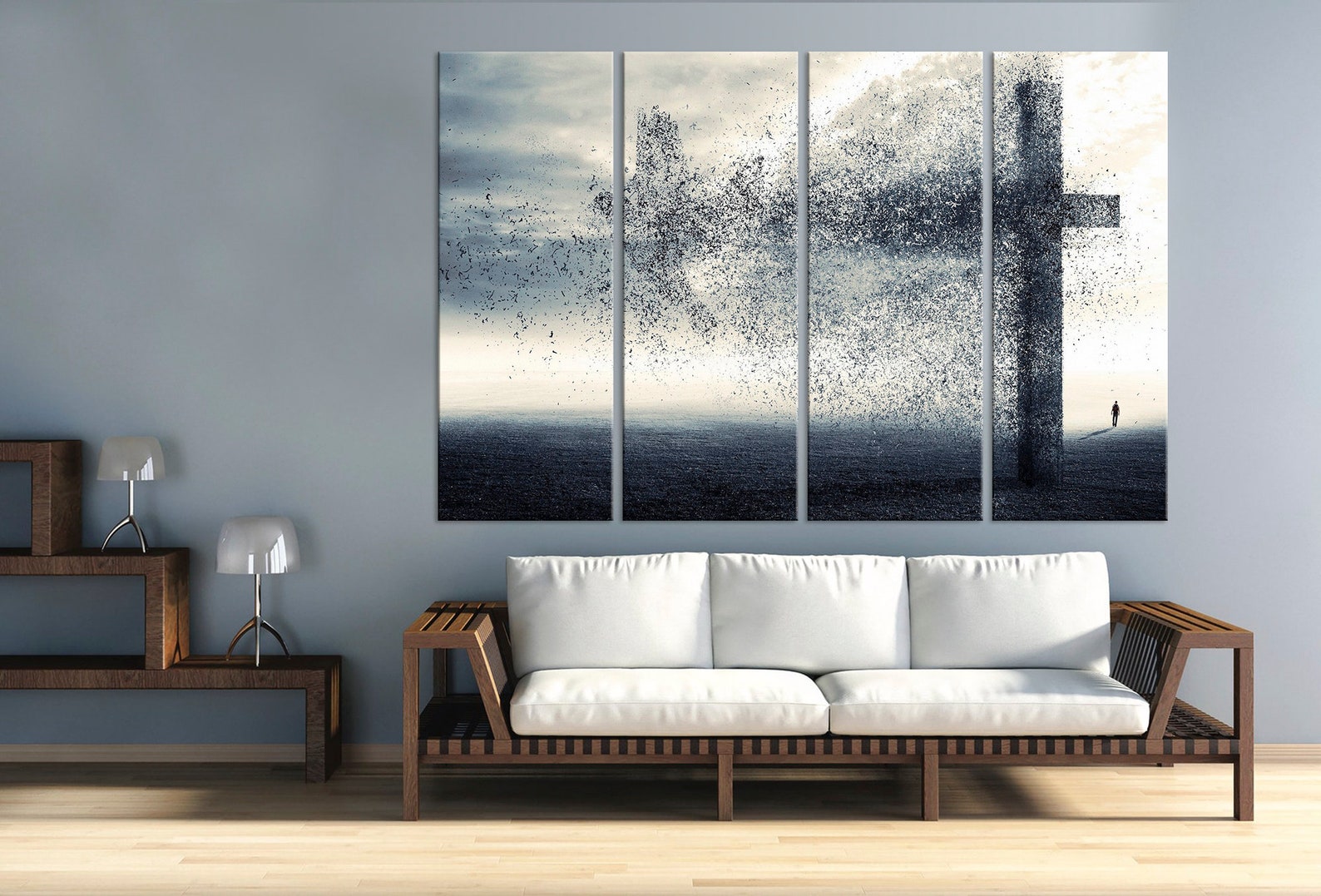 Christian Wall Art Christian Print Cross and Dove Jesus Canvas Art ...