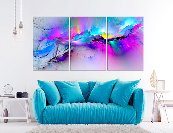 Abstract Painting Colorful Canvas Wall Art Modern Home Decor - Etsy