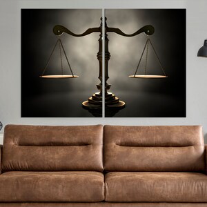 Lawyer Canvas Wall Art Scales of Justice Lawyer Office Decor Law Print ...