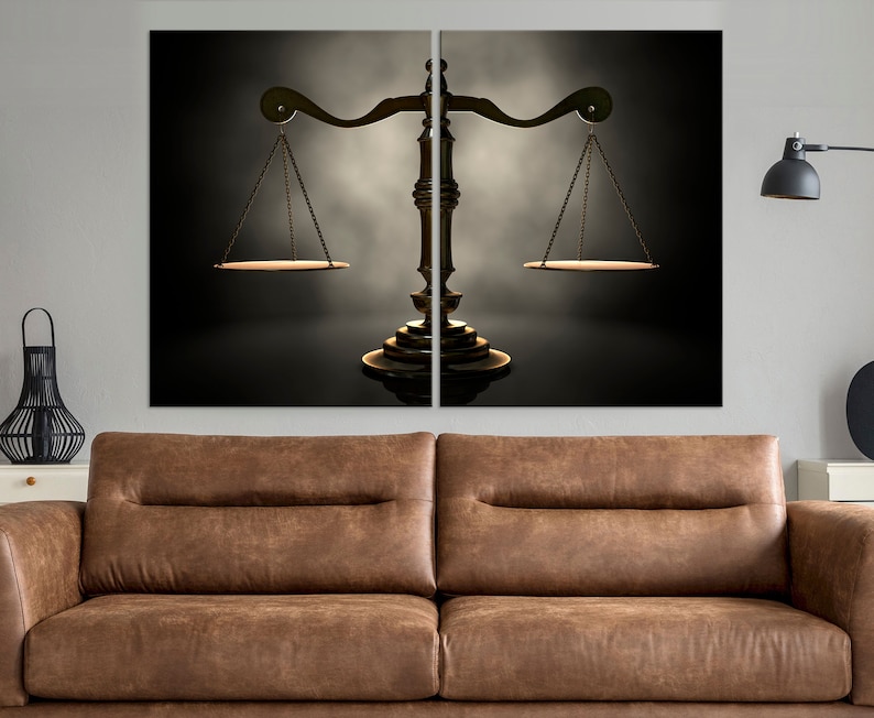 Lawyer Canvas Wall Art Scales of Justice Lawyer Office Decor - Etsy