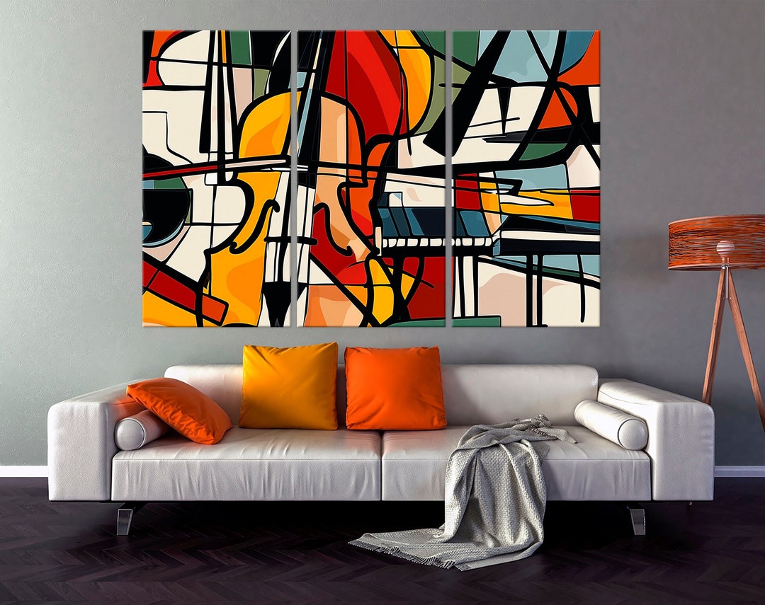 Music Canvas Wall Art Abstract Music Painting Print Music Room Decor ...