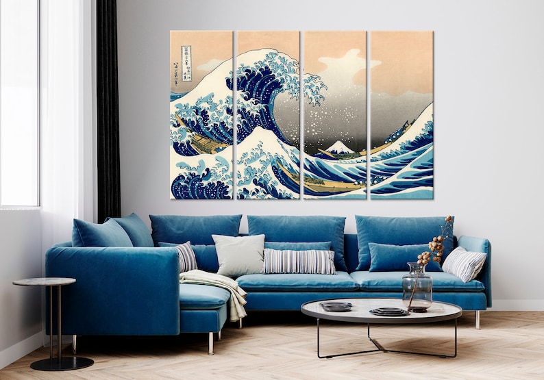 Great Wave off Kanagawa Japanese Wall Art Large Canvas Art | Etsy