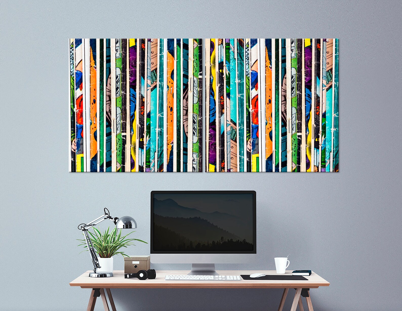 Comic Book Canvas wall Art Superhero Print Kids Room Decor Modern Art ...