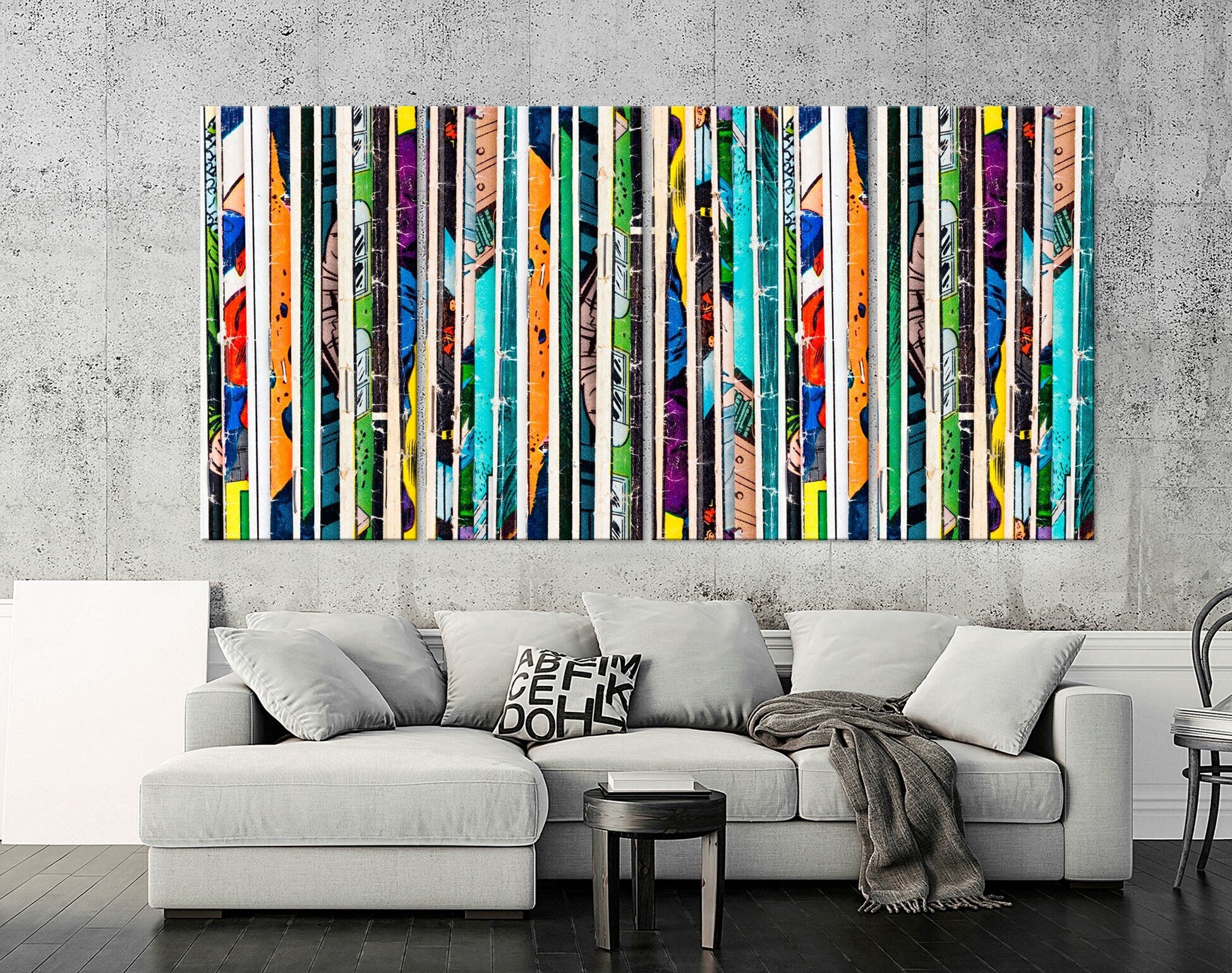 Comic Book Canvas wall Art Superhero Print Kids Room Decor Modern Art ...