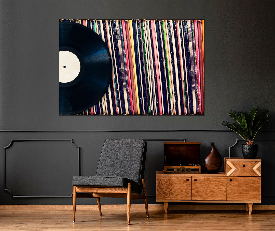 Vinyl record wall art Music decor Vintage Vinyl Covers canvas print ...