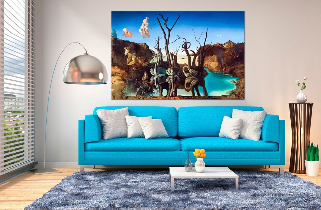 Salvador Dali Swans Reflecting Elephants Canvas Wall Art Surrealism ...