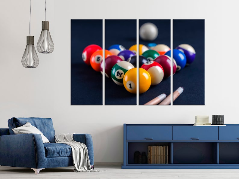 Pool Table Canvas Wall Art Billiard Print Pool Room Decor Man - Etsy