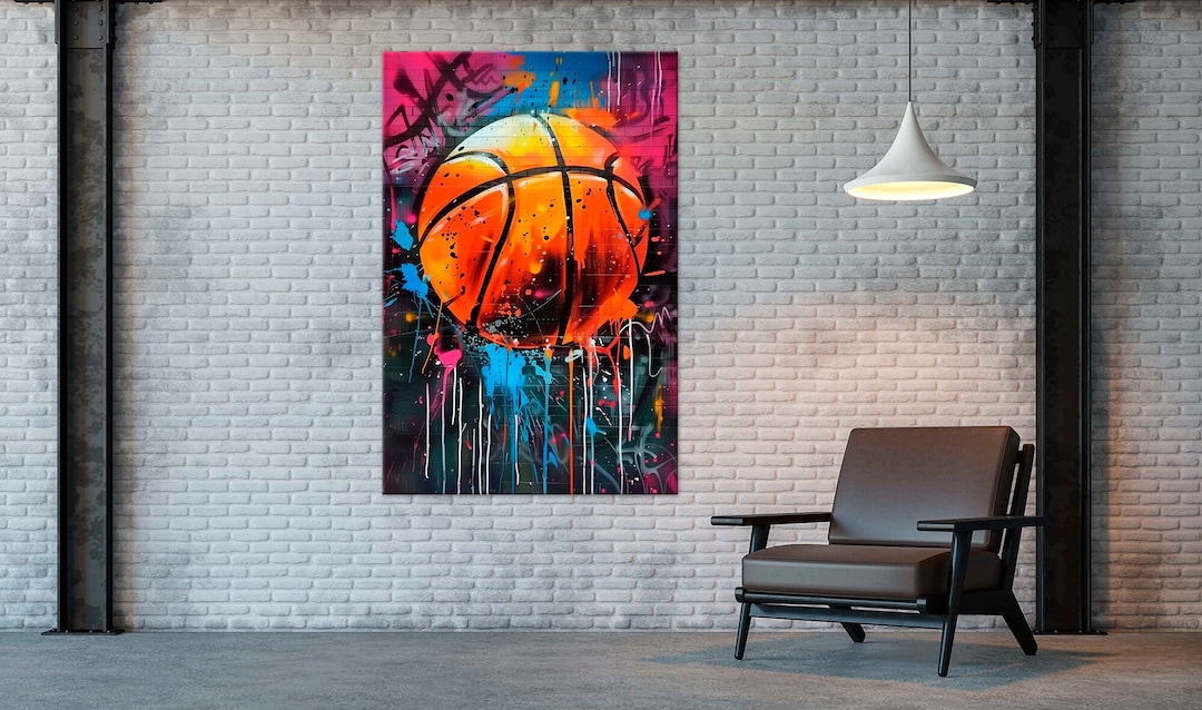 Basketball Graffiti Canvas Wall Art Street Art Print Sport Wall Decor ...