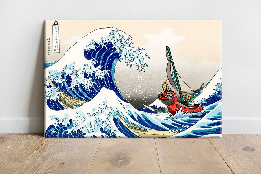 The Legend of Zelda Canvas Wall Art the Great Wave off Kanagawa Zelda ...