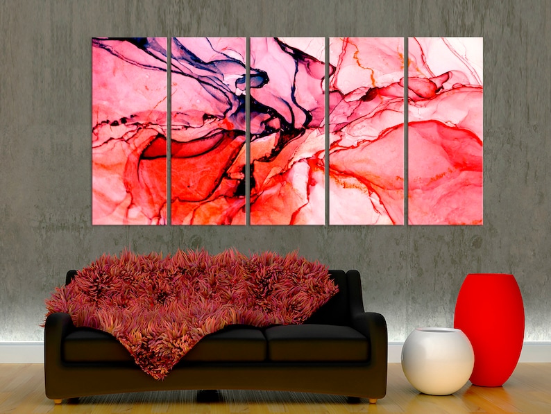 Abstract Canvas Print Red Wall Art Bedroom Wall Decor Modern - Etsy