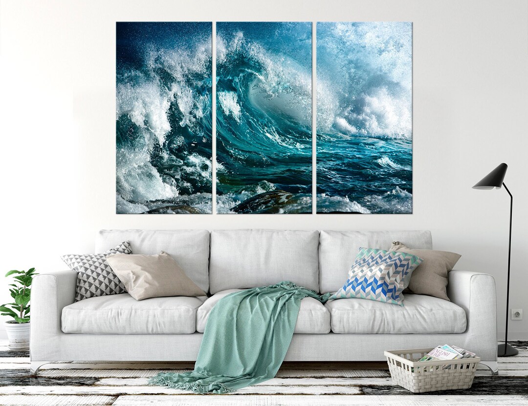 Ocean Wave Wall Art Sea Canvas Print Coastal Wall Decor Water Print ...