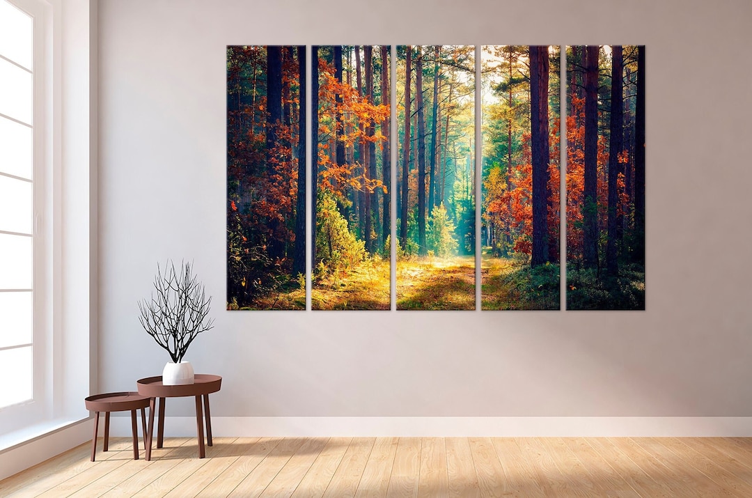 Forest Canvas Wall Art Autumn Landscape Print Tree Nature Wall Art Fall ...