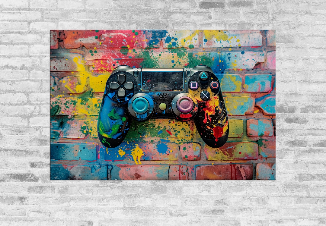 Gamer Canvas Wall Art Video Game Print Game Room Decor Gaming Graffiti ...