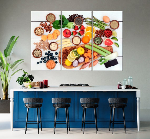 Food Canvas Print Kitchen Wall Decor Vegetables Fruits Print - Etsy
