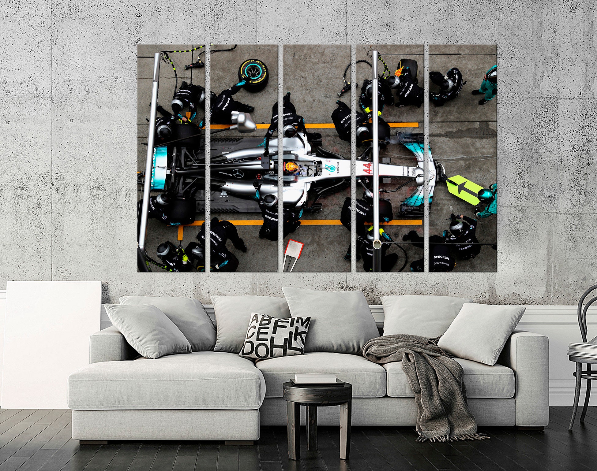 Formula 1 Wall Art Racing Canvas Print Pit Stop Racing Car Wall Decor ...