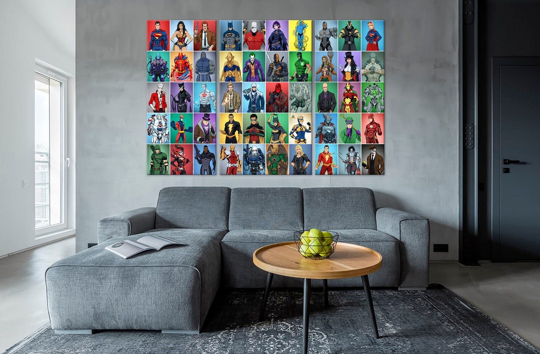 Superhero Canvas Art Kids Room Poster Game Room Decor Comics Canvas Art ...