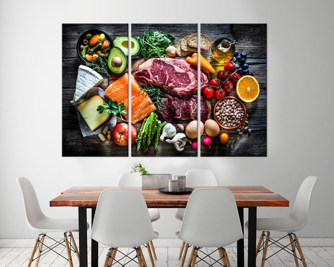 Food Canvas Wall Art Healthy Eating Print Kitchen Decor Cooking Wall ...