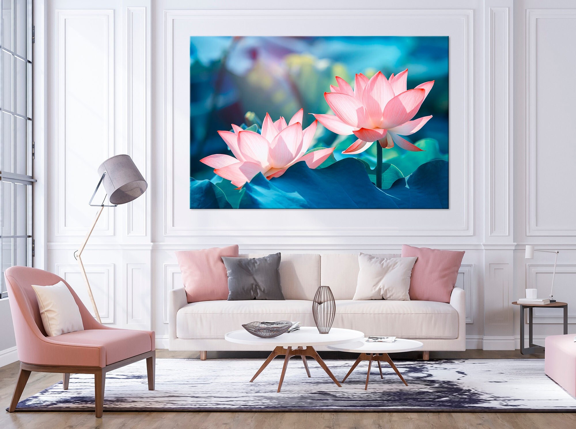 Lotus Flower Wall Art Lotus Canvas Print Botanical Wall Art | Etsy