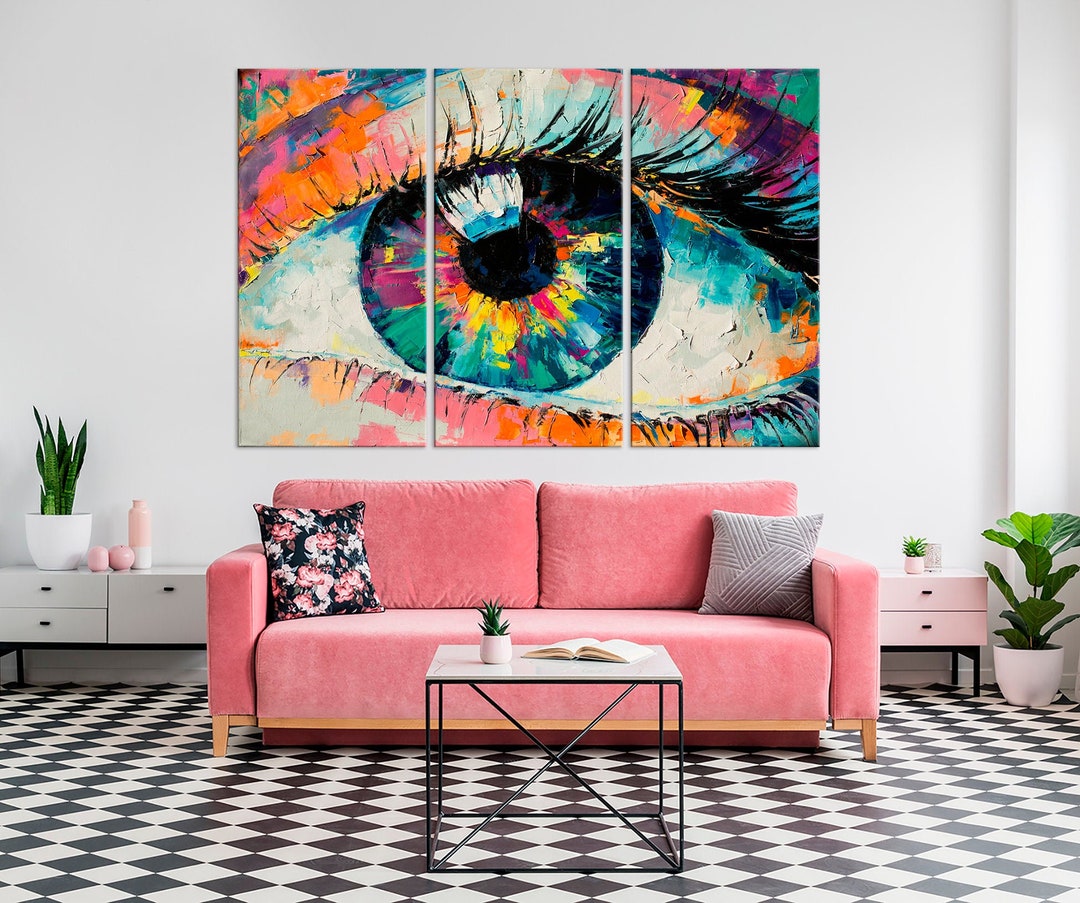 Abstract Eye Canvas Wall Art Oil Painting Print Modern Wall Art ...