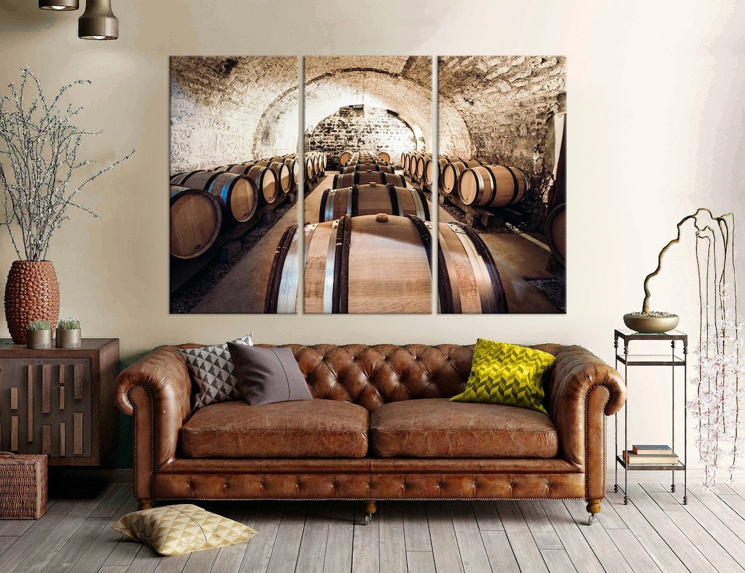 Wine Cellar Wall Art Wine Gifts Wine Barrel Canvas Print Restaurant ...