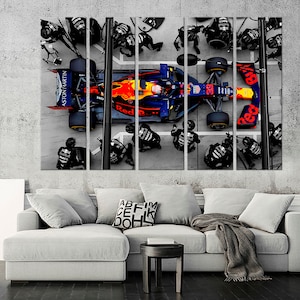 Formula 1 Canvas Print Racing Wall Art Pit Stop F1 Wall Art Man Cave ...