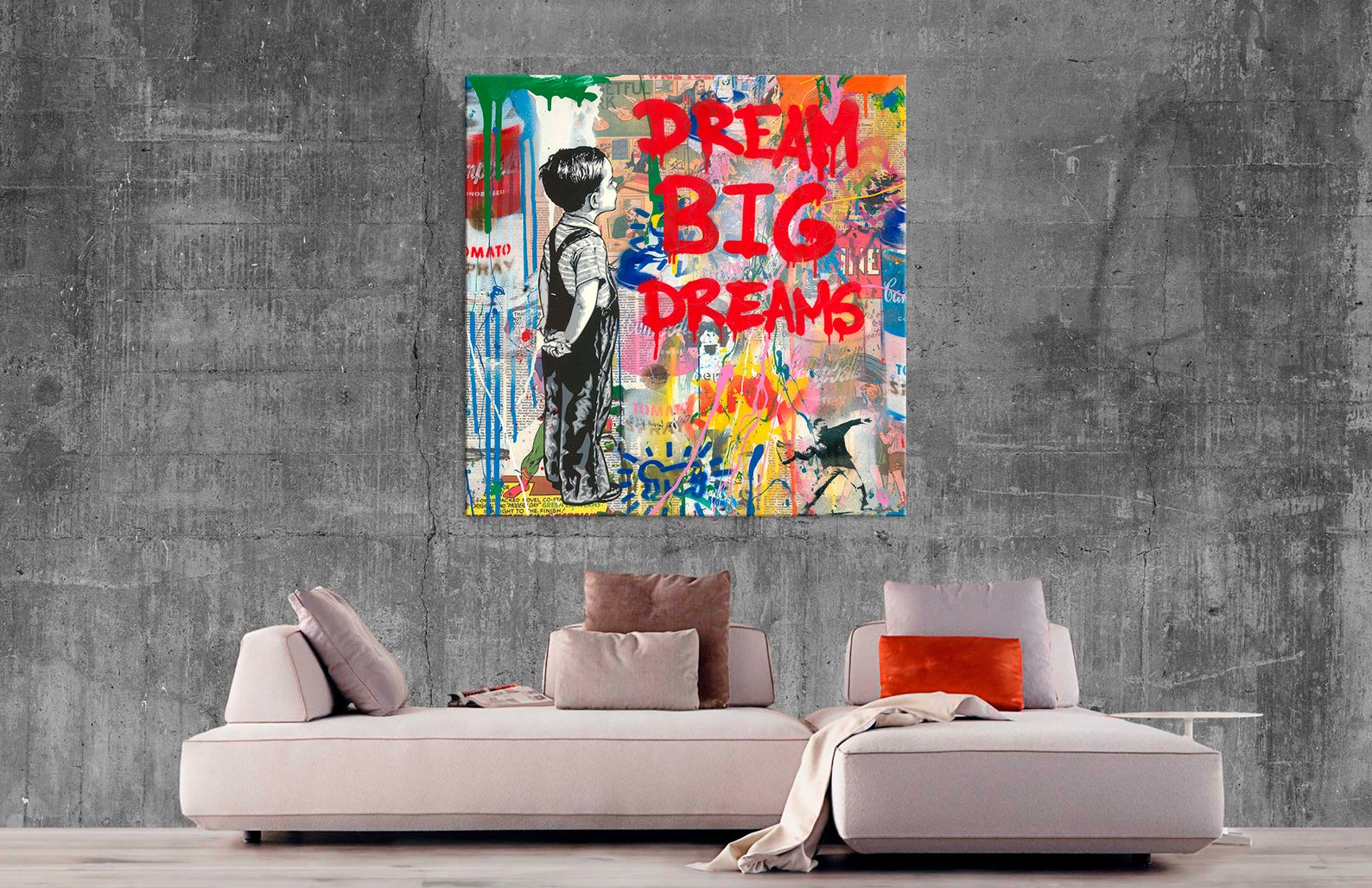 Dream big dreams Graffiti canvas wall art Street art print | Etsy