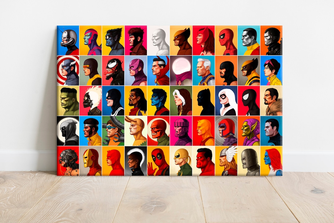 Superhero Canvas Art Movie Poster Game Room Decor Comics Art Print Kids ...