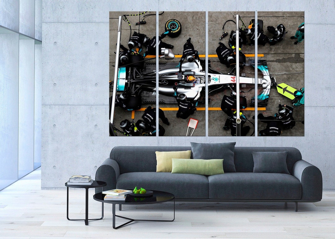 Formula 1 Wall Art Racing Canvas Print Pit Stop Racing Car Wall Decor ...