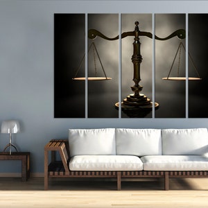Lawyer Canvas Wall Art Scales of Justice Lawyer Office Decor Law Print ...