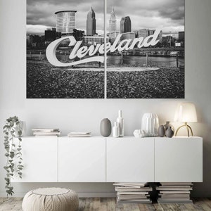 Cleveland Canvas Wall Art Cleveland Ohio Print Modern Wall Decor ...