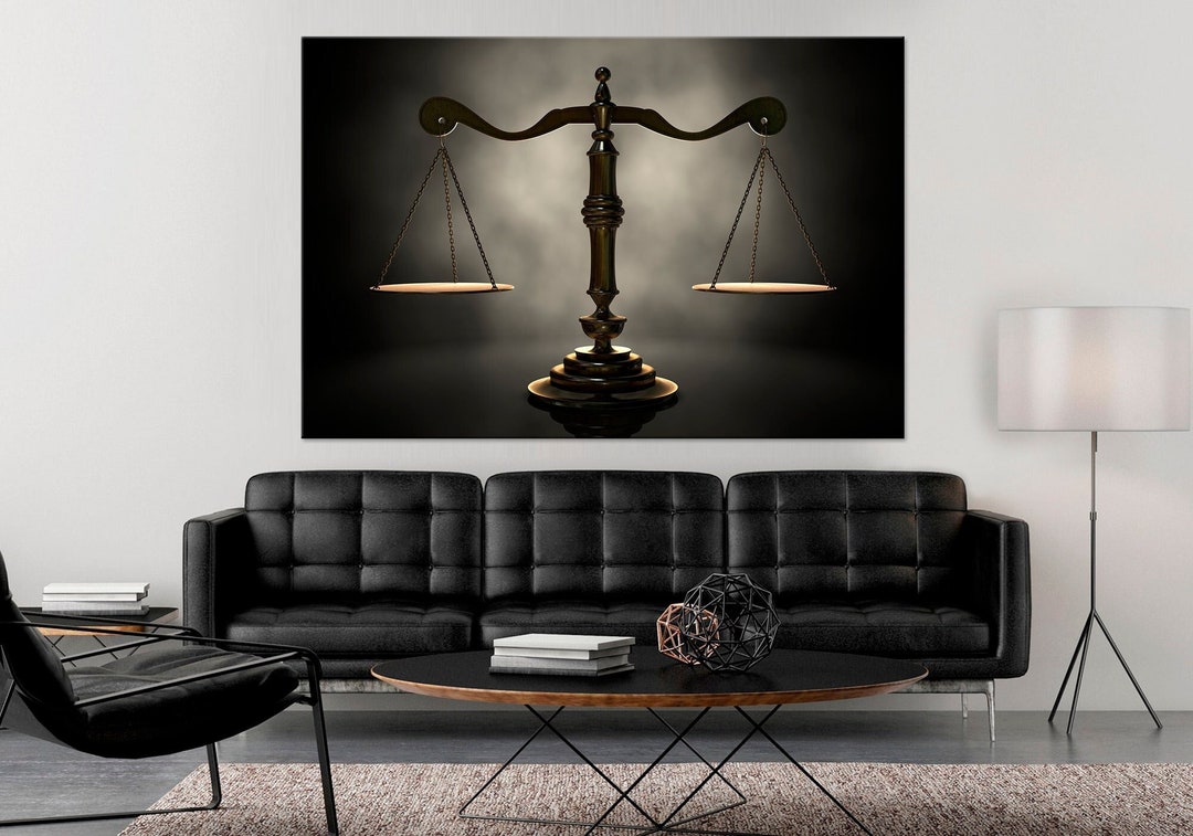 Lawyer Canvas Wall Art Scales of Justice Lawyer Office Decor Law Print ...