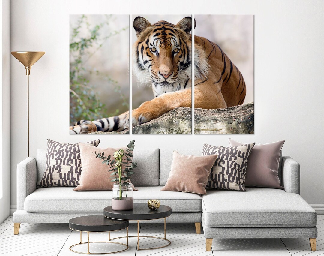 Tiger Canvas Print Animal Wall Art Wildlife Canvas Art Tiger Decor ...
